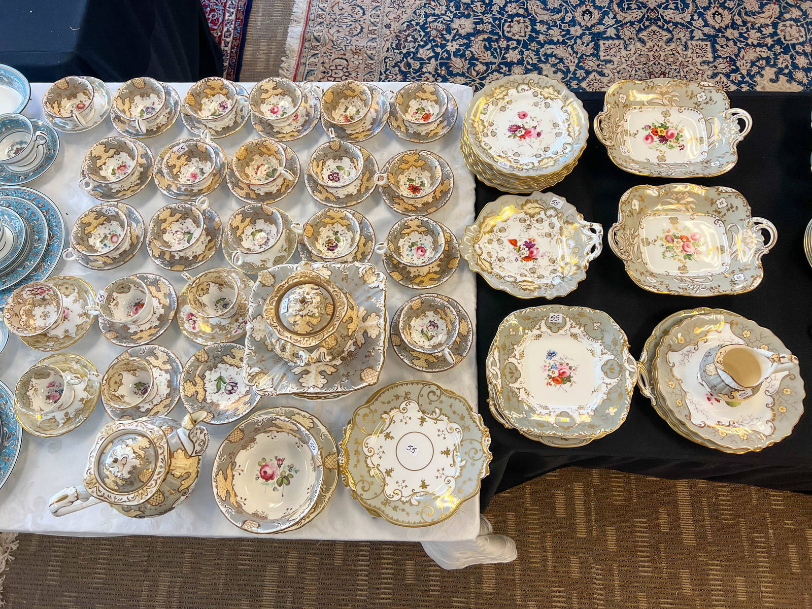 Early Pre Civil War Hand Painted Rockingham China Auction