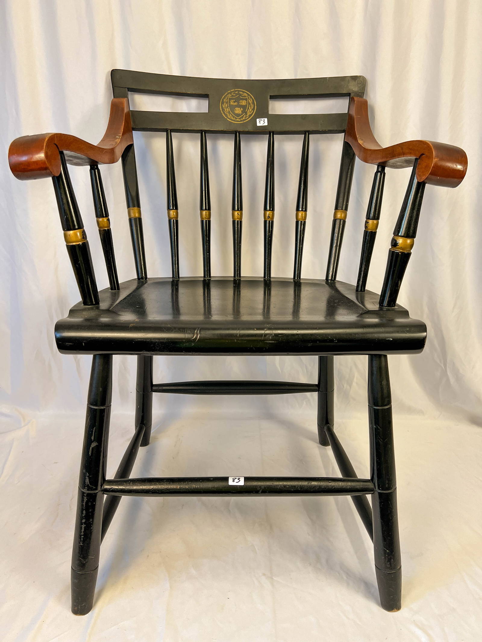 Hitchcock Arm Chair With The Harvard Logo Auction
