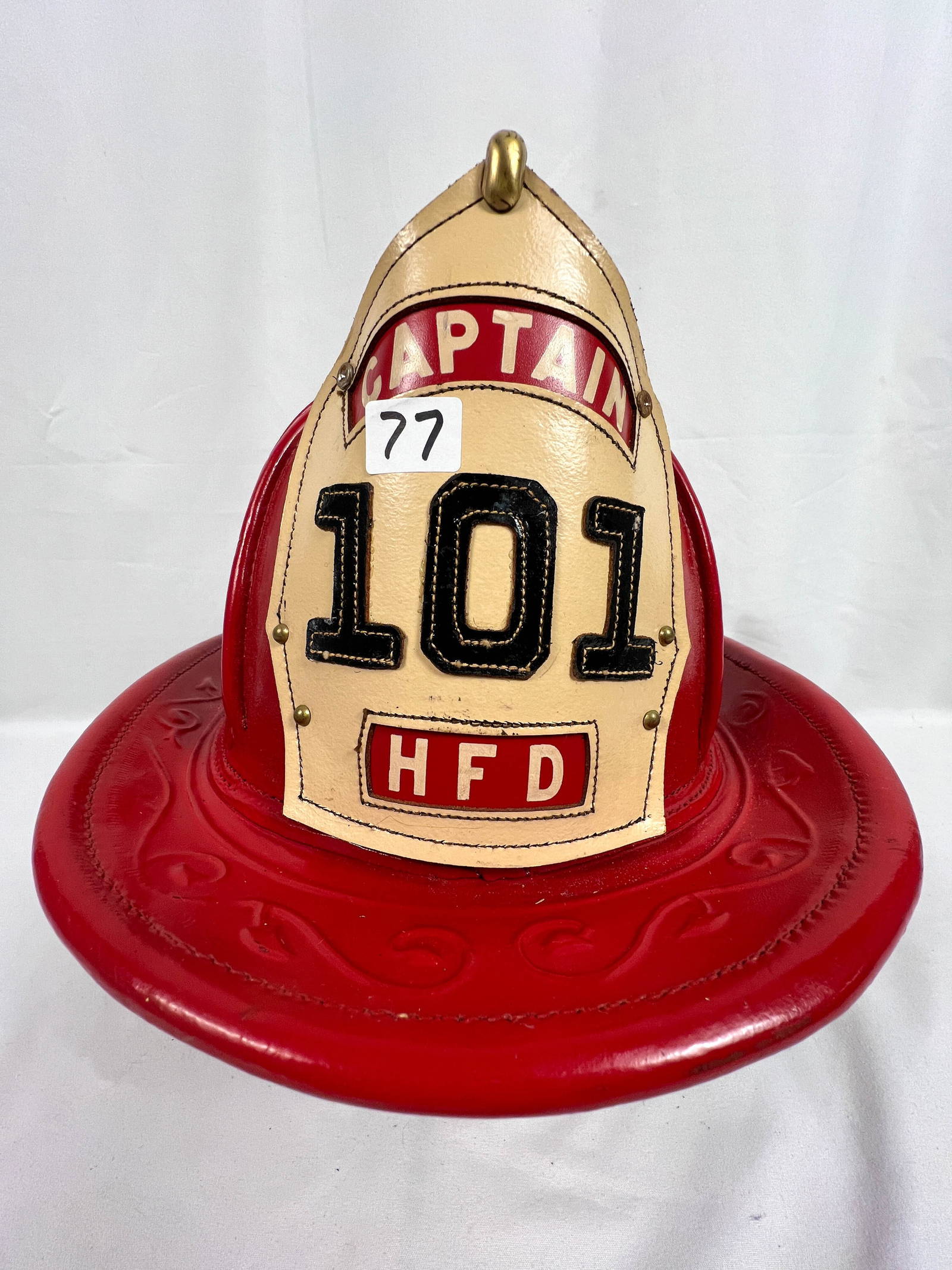 Red Leather Captain 101 Hfd Fire Helmet By Cairn's Brothers Auction