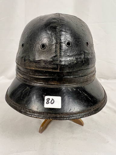Volunteer Fireman's Helmet Painted Leather 1900s