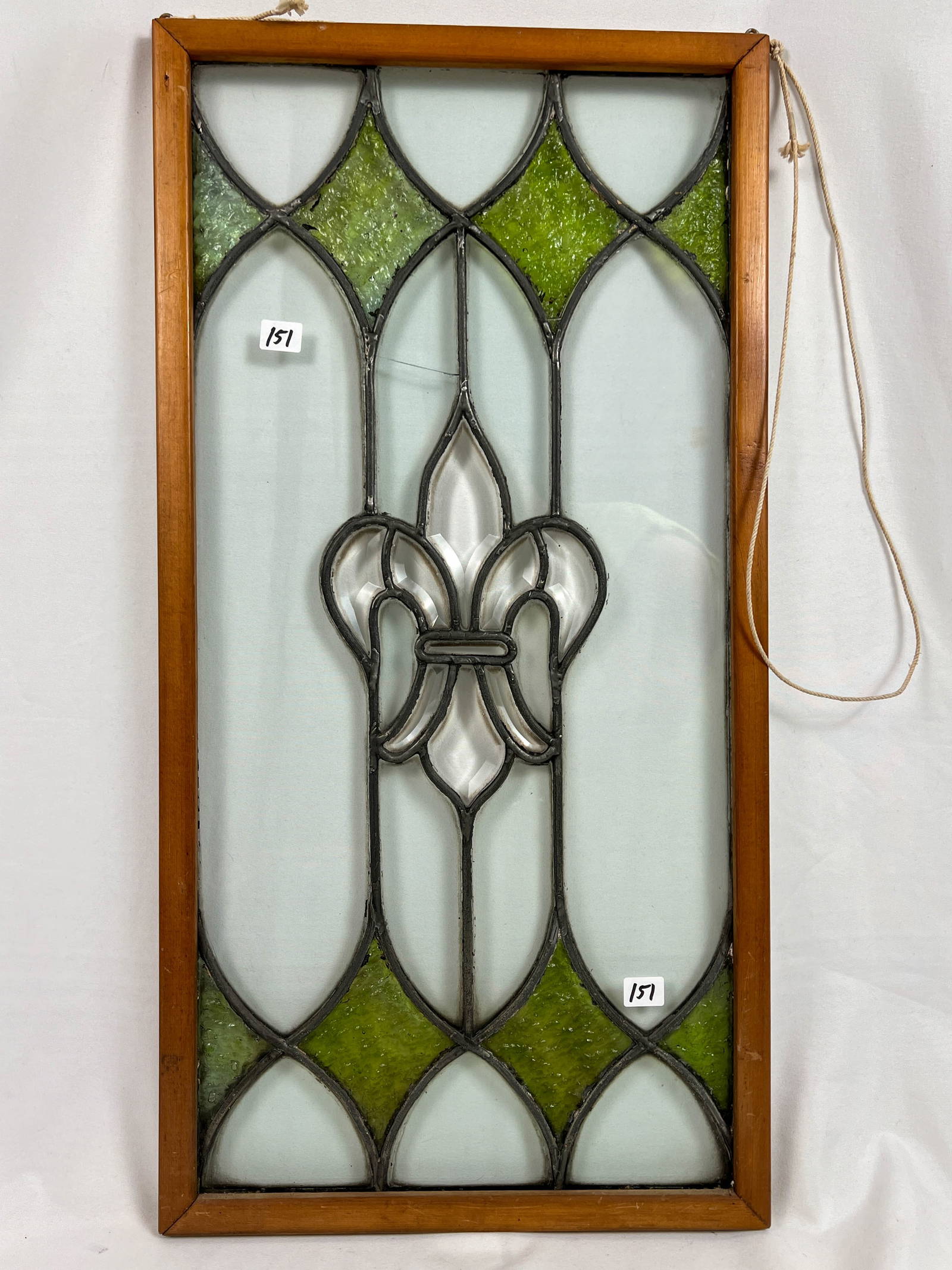 Victorian Beveled And Leaded Sained Glass Window In Frame Auction
