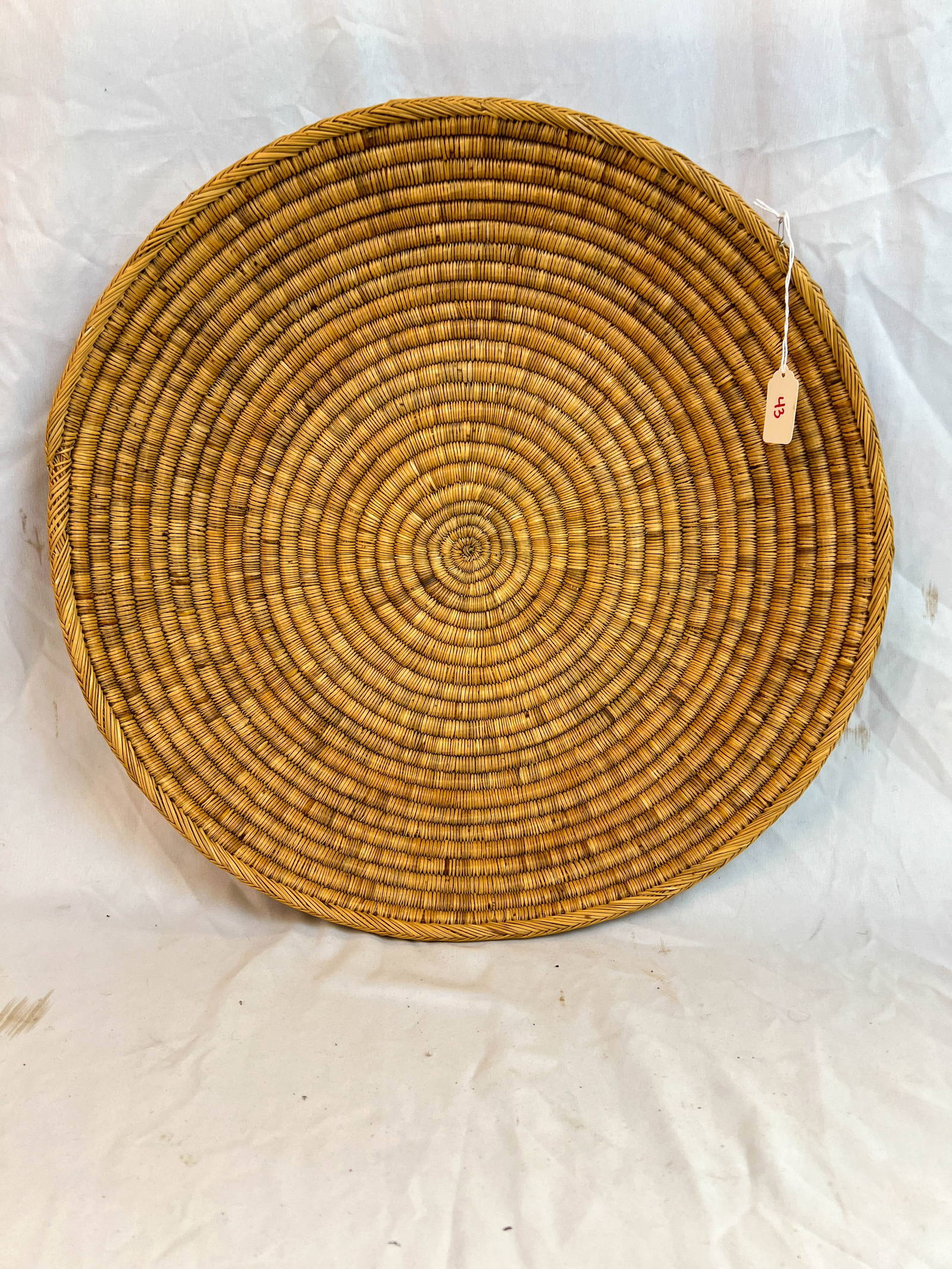 Navajo Large Shallow Basket Tray 20" Across Auction