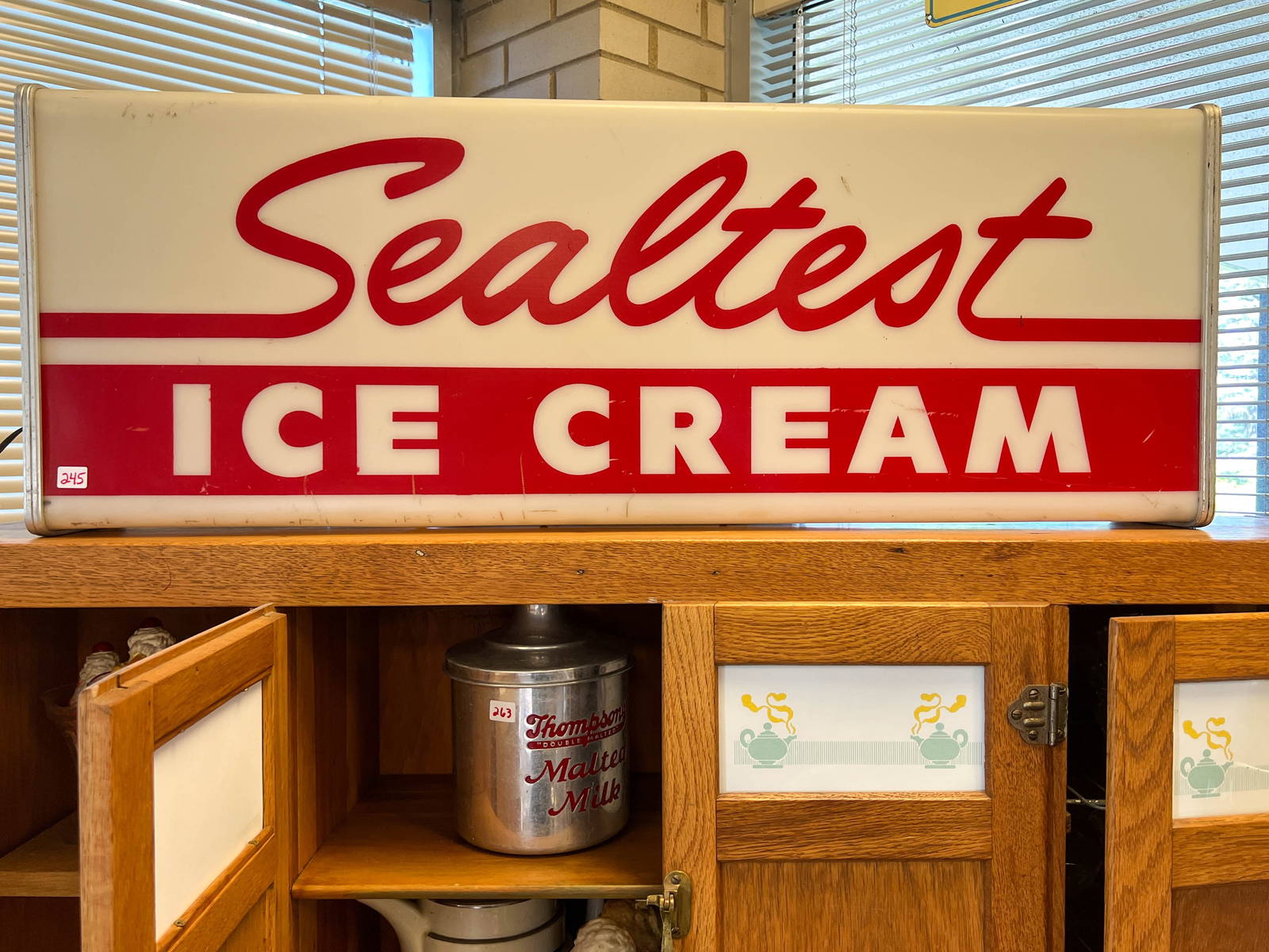 Vintage Light Up Sealtest Ice Cream Sign Auction