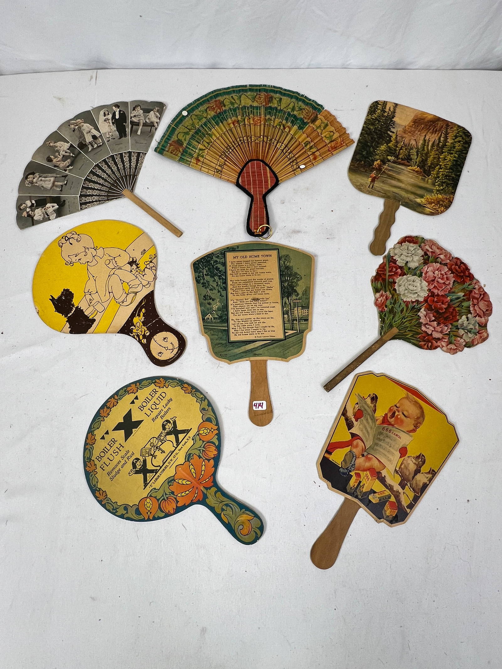 Lot Of Vintage Advertising Fans Auction