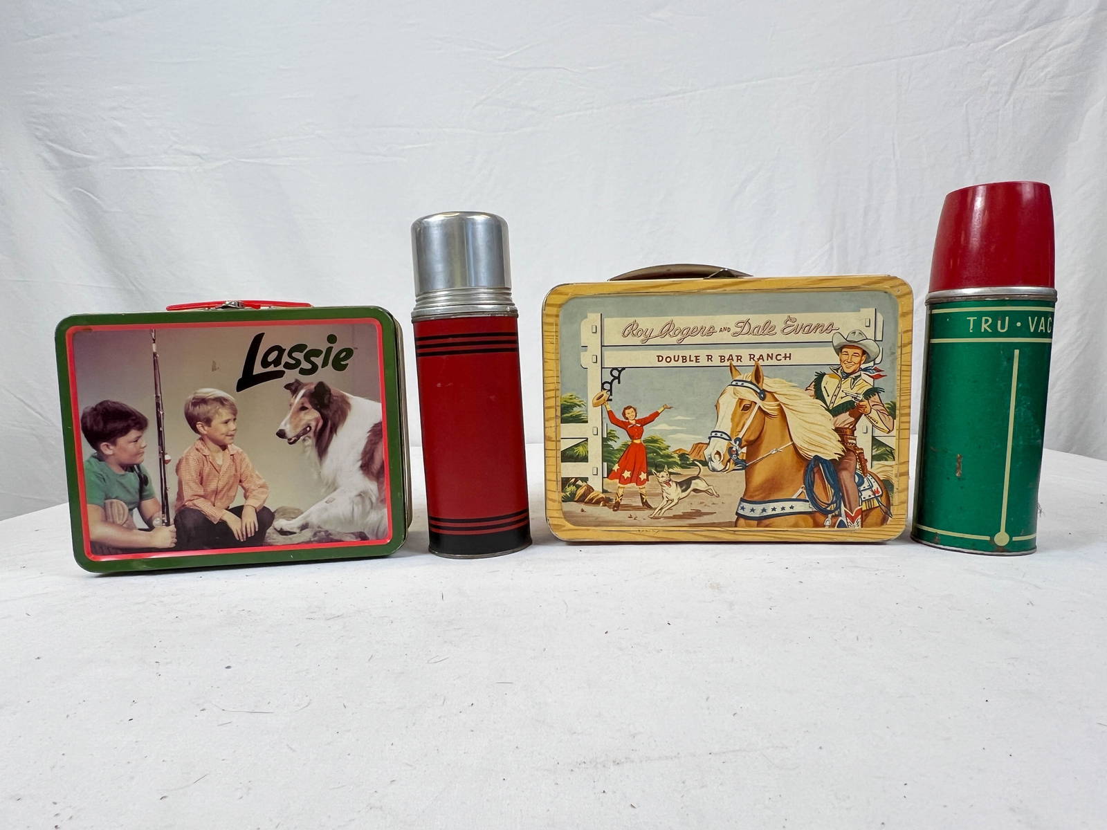 Vintage Lunch Boxes-lassie, Roy Rogers Plus Thermos Auction