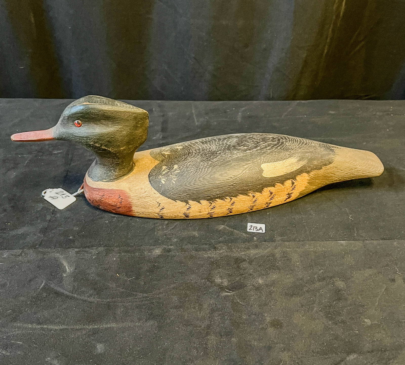 Rare Hand Carved Merganser Decoy C. 1900's Auction