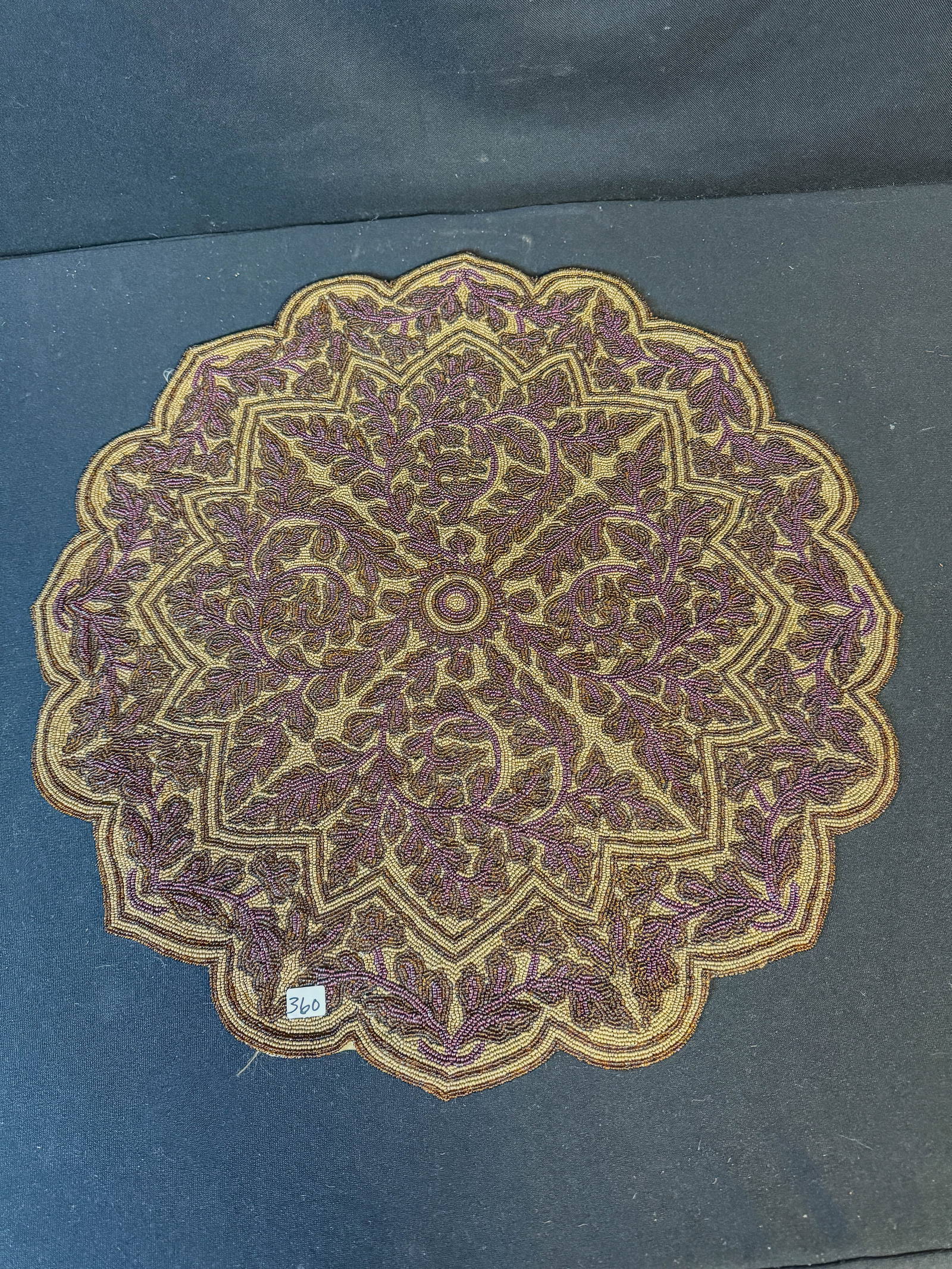 Antique Victorian Beaded Table Cover Auction