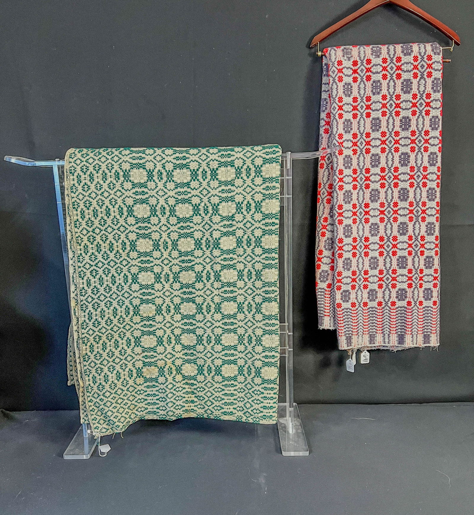 2 Antique Linsey Woolsey Hand Loomed Jacquared Coverlets C1850's - May ...