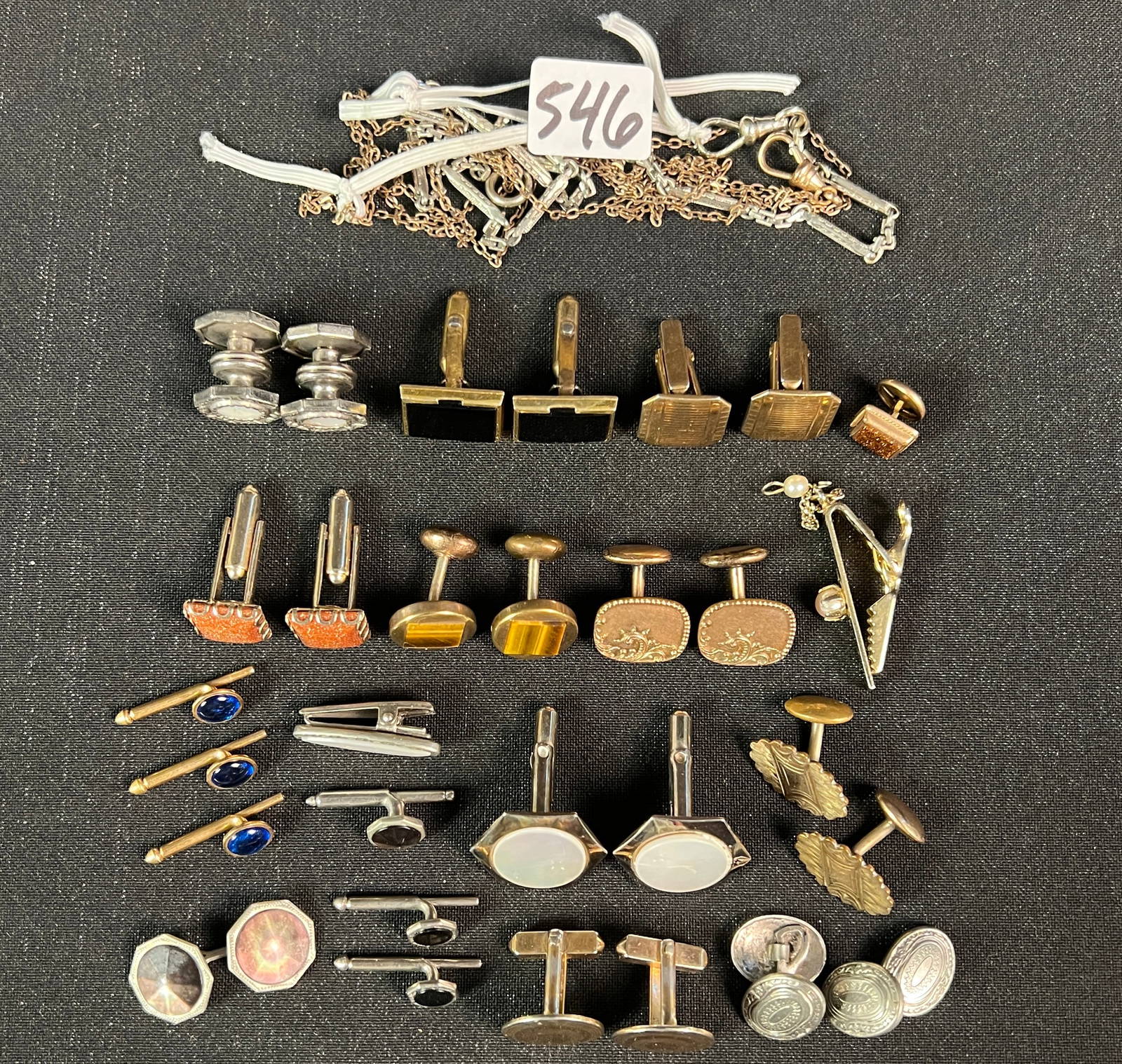 Large Men's Vintage Group Of Cufflinks, Tie Pins, More! Auction
