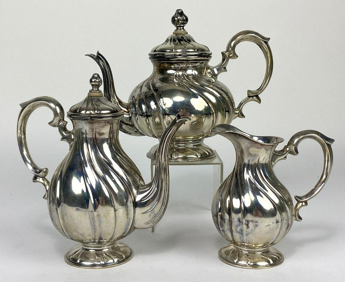 3 Piece German Silver Tea Service,