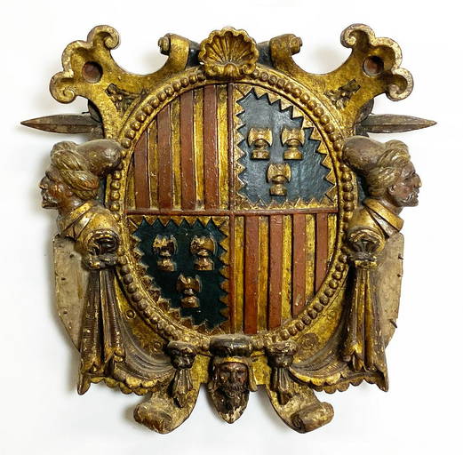 SPANISH BAROQUE CARVED, GILT AND POLYCHROMED SHIELD - Apr 10, 2022 ...