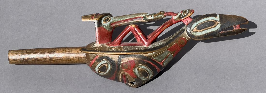 Northwest Coast Tlingit Or Haida Raven Rattle