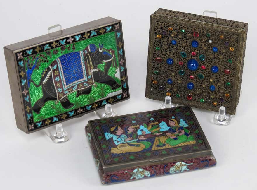 (on 3) Indian Enamel Small Boxes