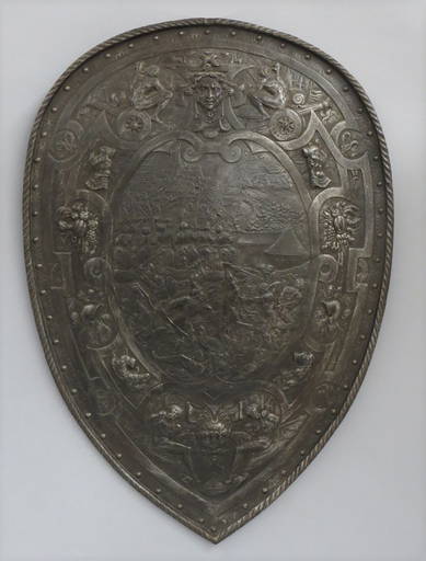 Italian Cast Iron Parade Shield, Henry Ii