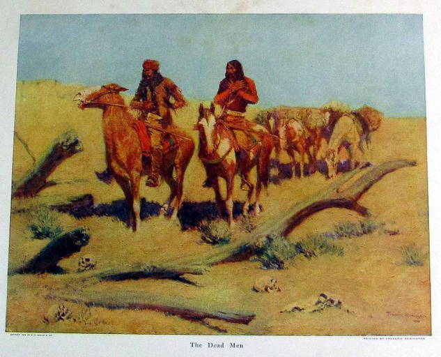 Two Remington 1908 Pf Collier Prints + Cover