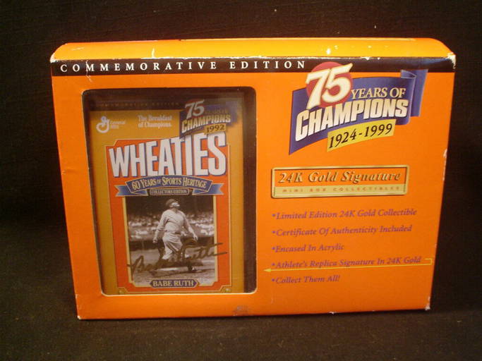 Babe Ruth Wheaties 75 Years Of Champions 24k Gold