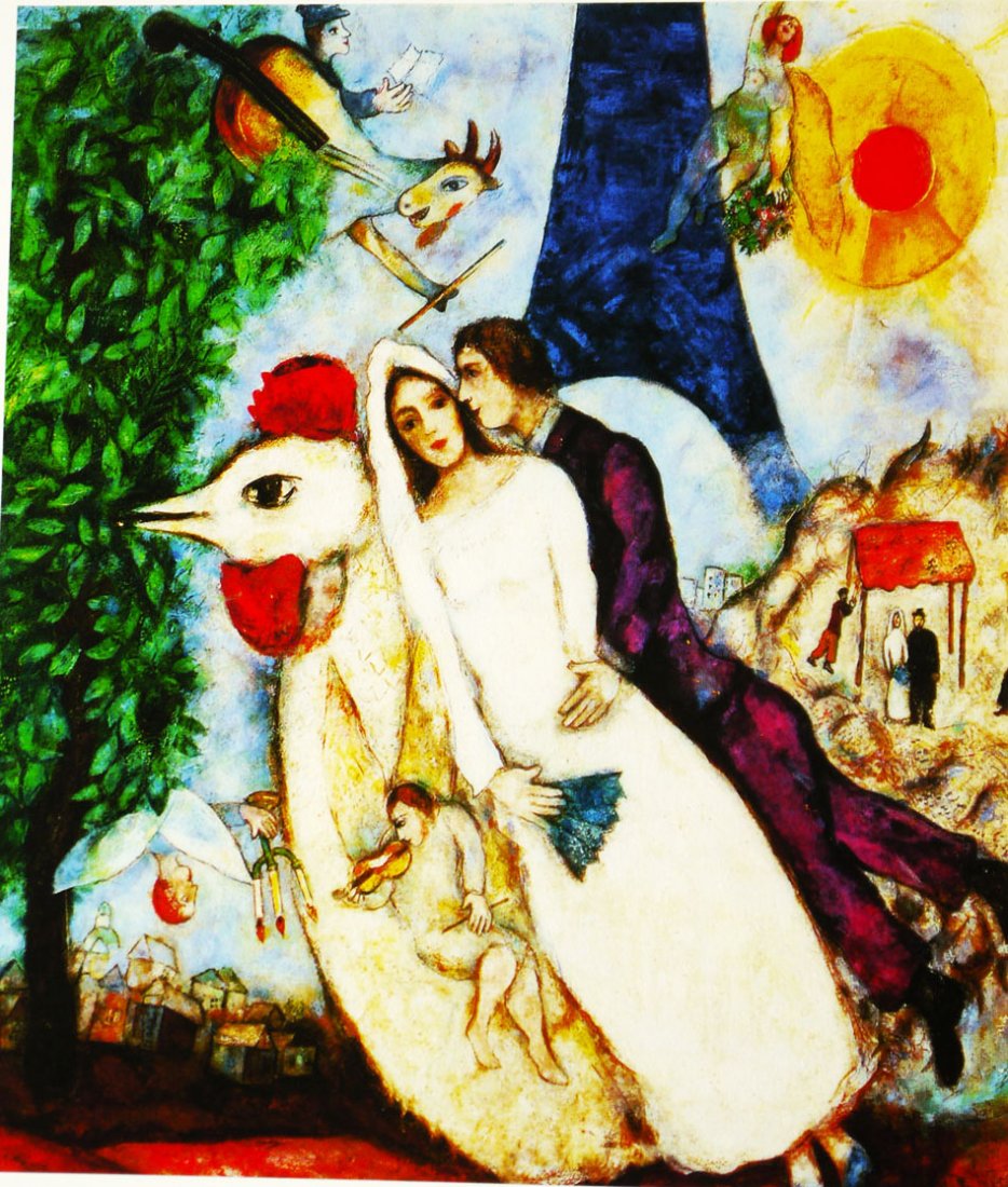Marc Chagall "Bride & Groom of the Eiffel Tower" Giclee