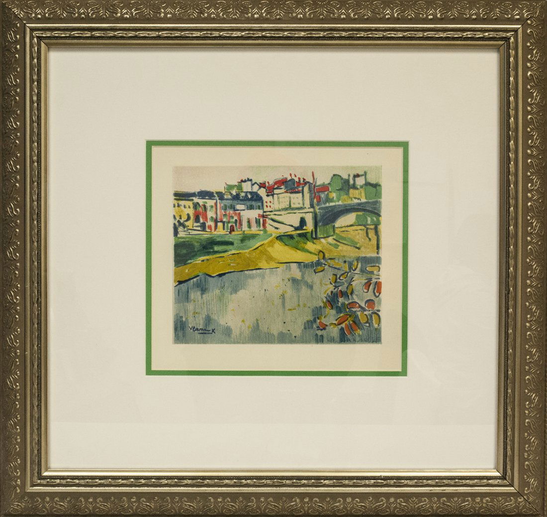Vlaminck " Le pont de Chatou - Chatou Bridge" (Framed)