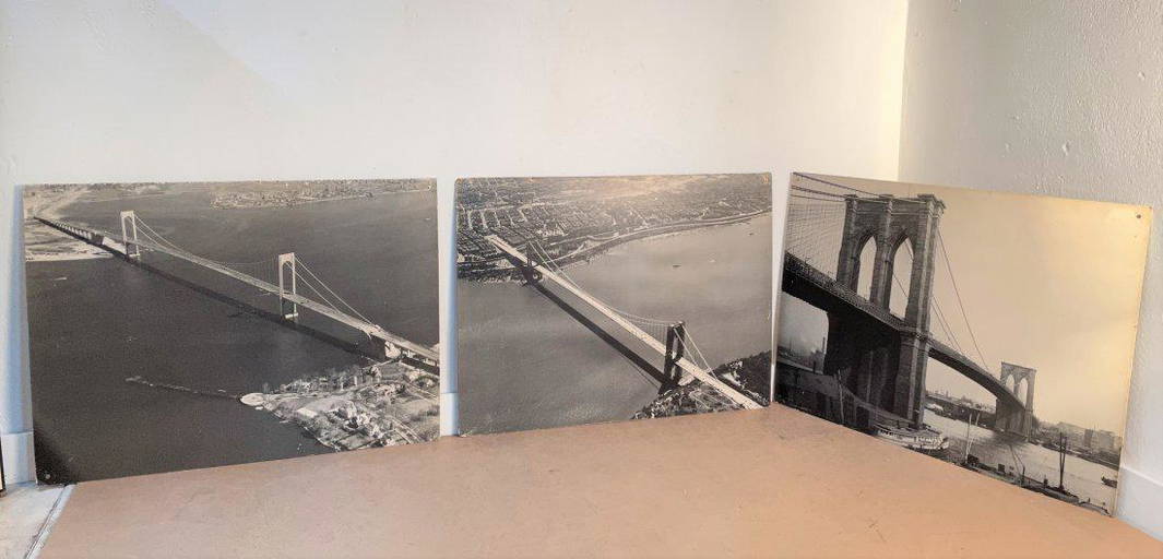Vintage Nyc Bridge Posters Set Of 3