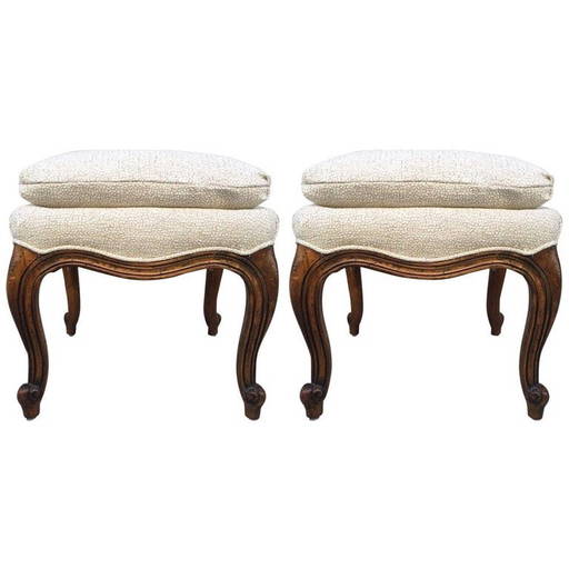 Walnut French Style Stools