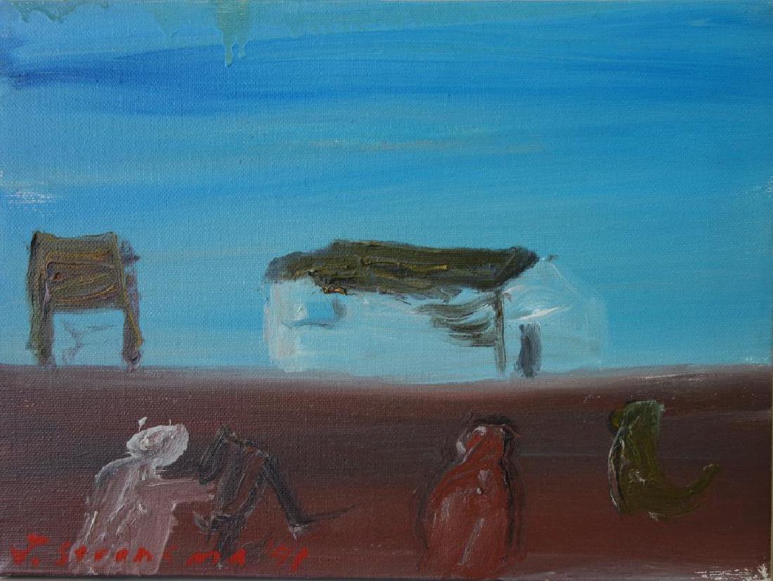 Jay Steensma (1941 1994) The Gathering, Oil On Cvs