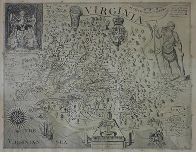 Antique Map: John Smith's Map Of Virginia