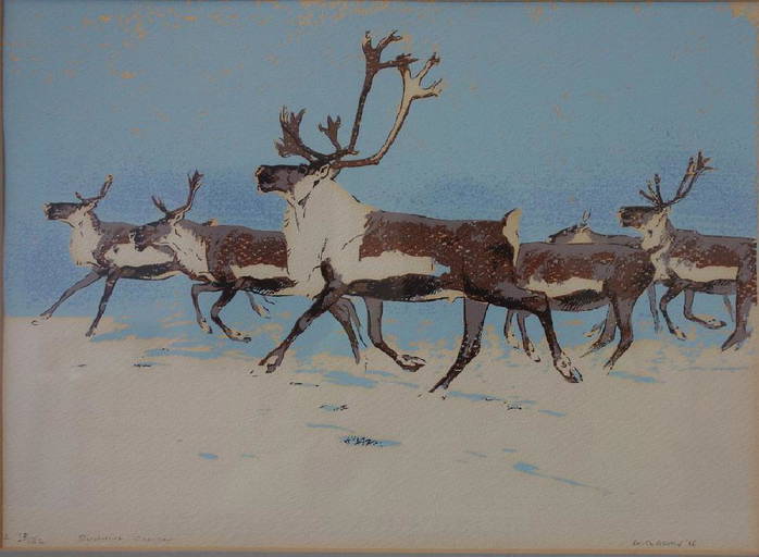 William D. Berry (1926 1979) Running Caribou