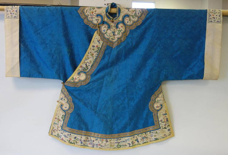 Chinese Silk & Embroidered Robe, Qing Dynasty