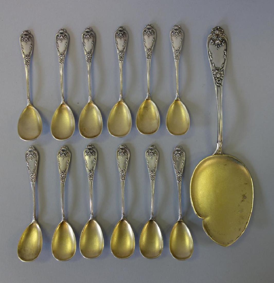 German 800 Silver Ice Cream Spoons & Slice