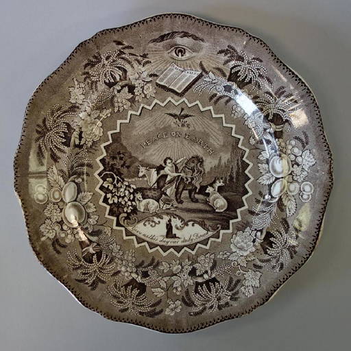 19thc Staffordshire Millenium Plate Peace On Earth
