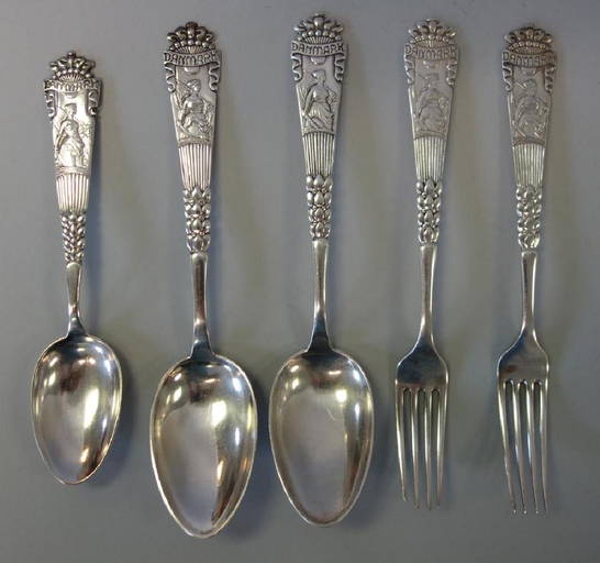 Danish Silver Flatware, Christian F Heise, Danmark Danish Silver Flatware, Christian F Heise, Danmark