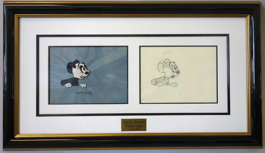 Walter Lantz Hand Painted Cell & Animation Drawing