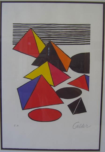 61: Alexander Calder Pyramids Signed Lithograph