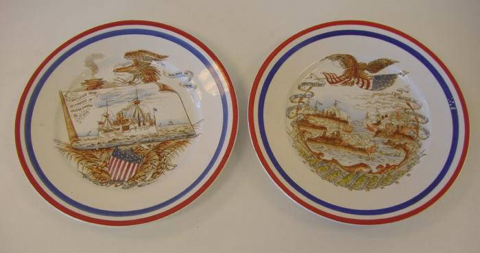 Remember The Maine & Santiago Battle Plates