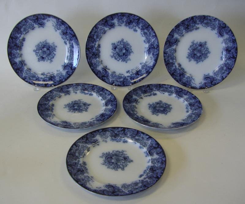 6 Alfred Meakin ORMONDE Pattern FLOW BLUE Plates - Apr 04, 2013 | Klein ...