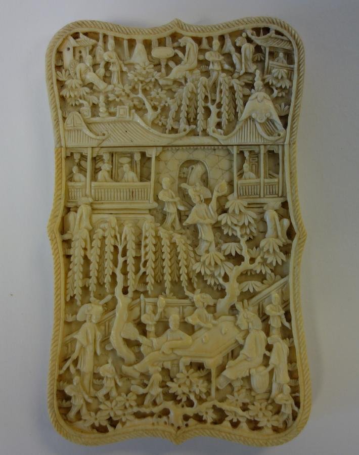 Chinese Carved Ivory Card Case