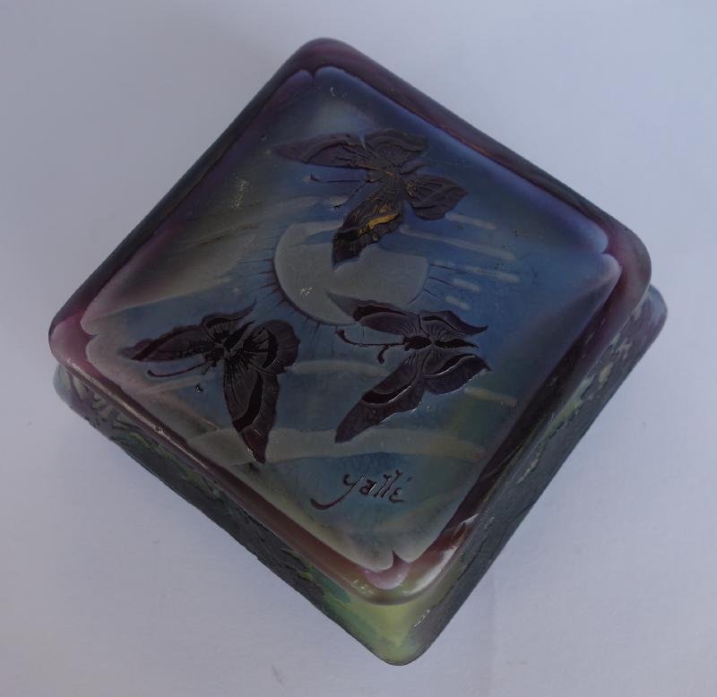 Emile Galle Landscape Cameo Glass Box