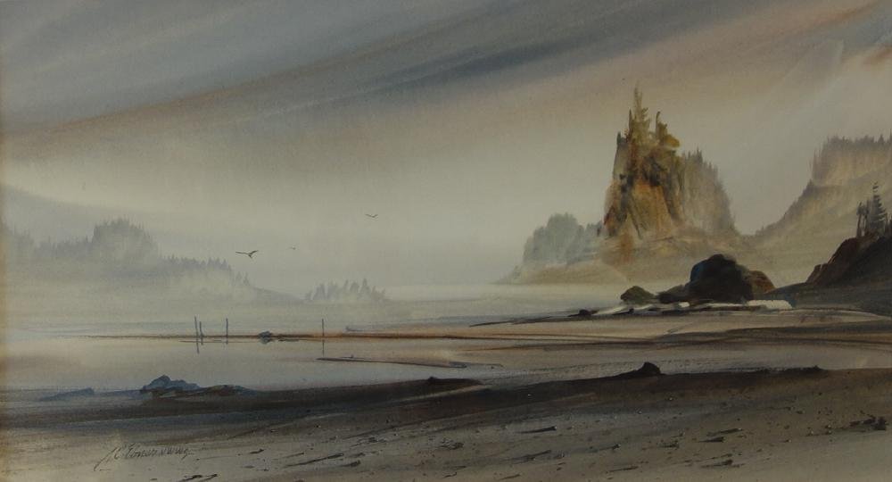 John C. Ebner (1943-) Northwest Coast Watercolor