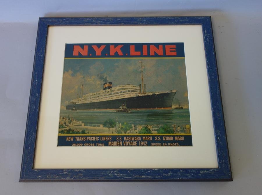 N.Y.K. Line Poster, Japanese Ocean Liners, WWII