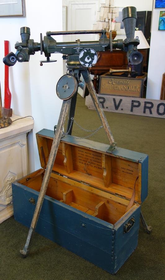 WWII Military Spotting Scope, Case & Tripod Stand