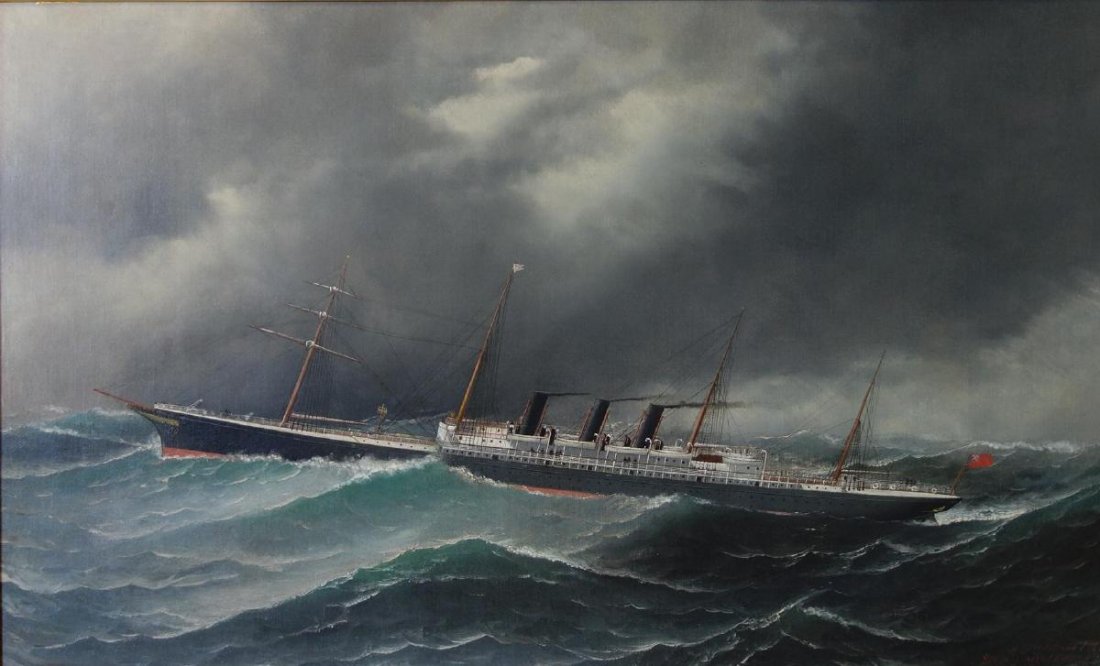 Antonio Jacobsen (1850-1921) SS City of Rome, 1886