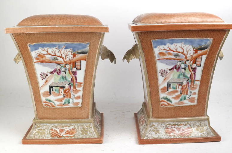 Pair Chinese Porcelain Crocus Pots - Mar 18, 2017 | Roland NY in NY
