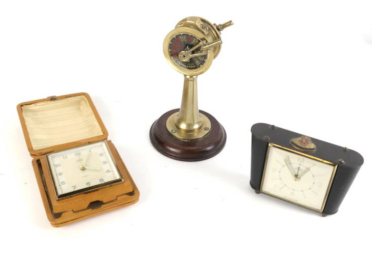 Ship's Telegraph And Two Travel Clocks