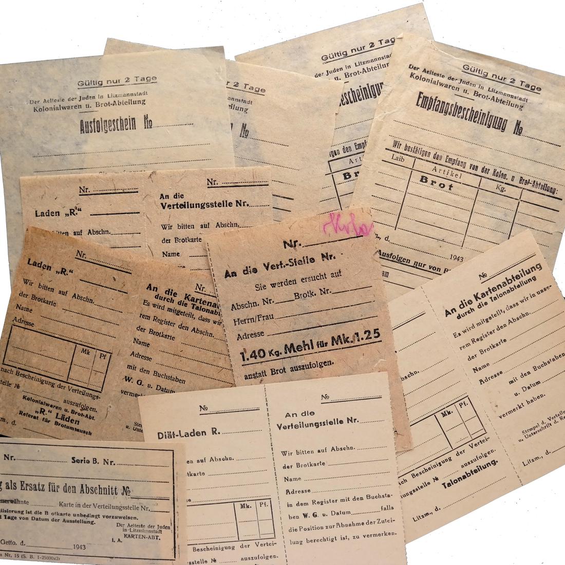 LITZMANNSTADT LODZ GHETTO BREAD RATION CARDS/RECEIPTS - May 19, 2017 ...