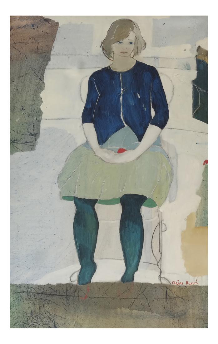 Claire Burch "Seated Girl" Oil on Canvas