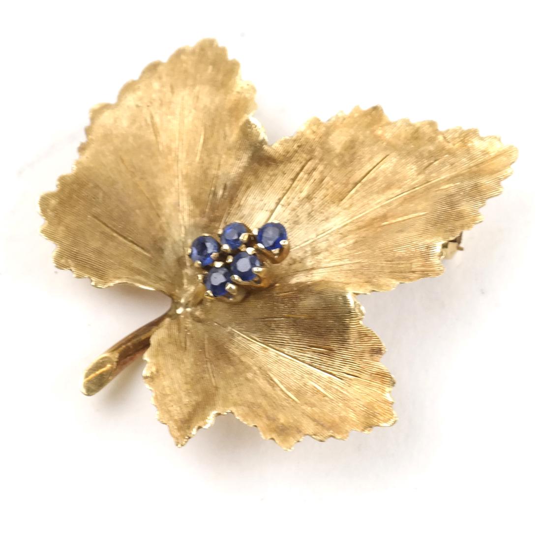 Tiffany & Co. 18k Yellow Gold Leaf Pin