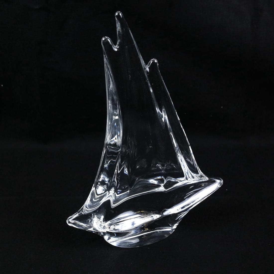 Daum Crystal Sailboat Sculpture