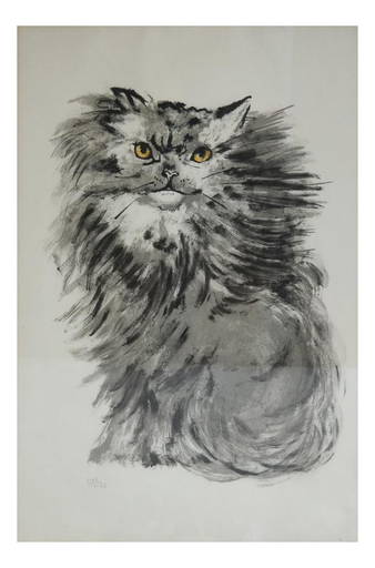 Signed Lithograph Cat