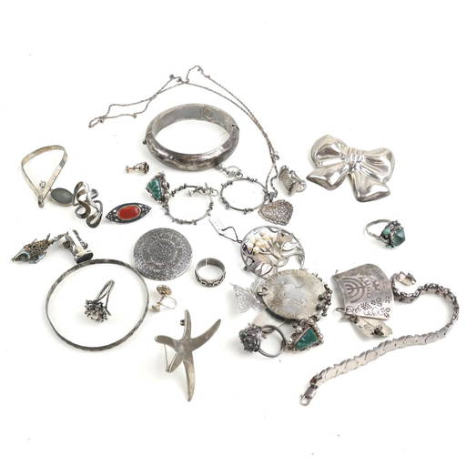 Large Group Of Silver Jewelry