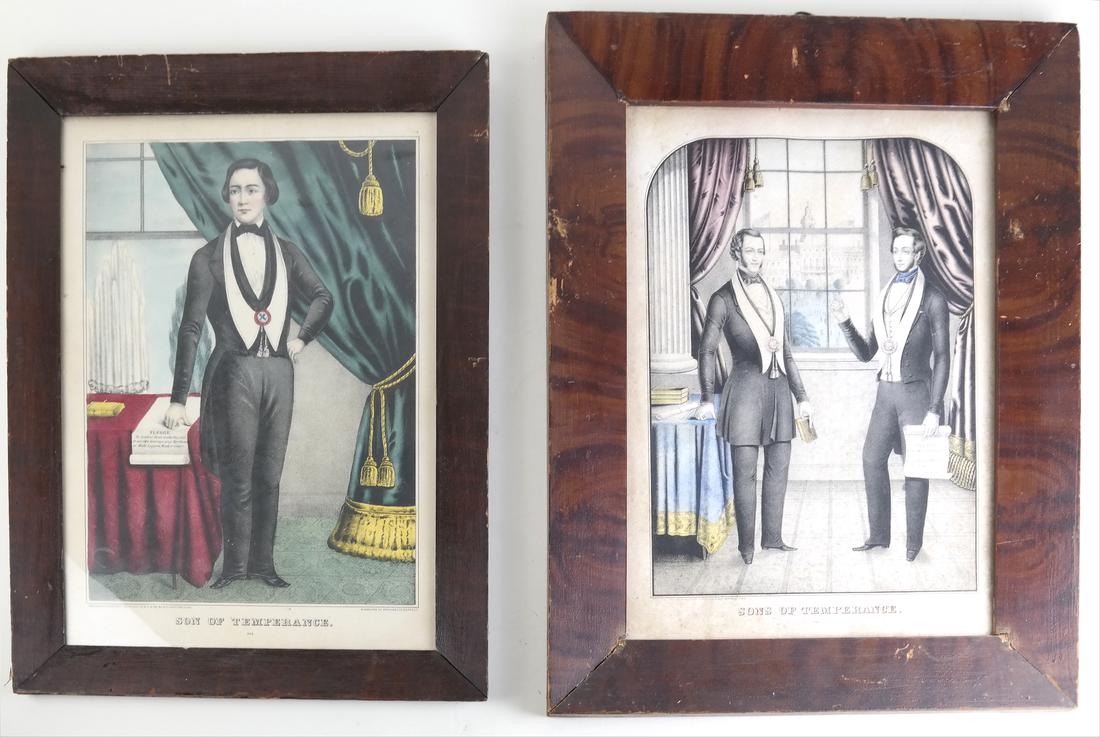 TWO KELLOGG TEMPERANCE COLOR LITHOGRAPHS